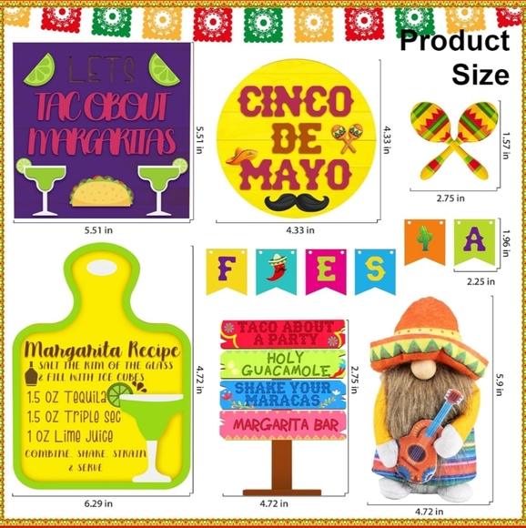 Accents | Cinco De Mayo Mexican Tiered Tray Decor Table Decor New In ...